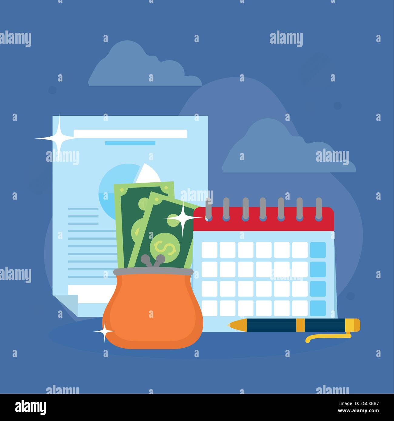 money and calendar financial icons Stock Vector Image & Art - Alamy