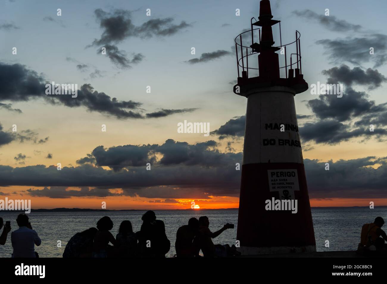 Salvador, Bahia, Brazil - May 23, 2021: Silhouette of young people on ...