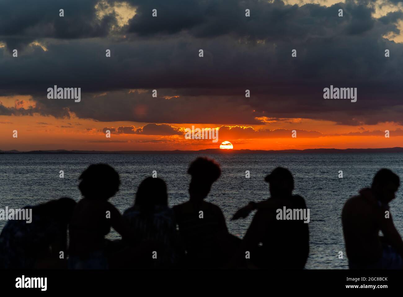 Salvador, Bahia, Brazil - May 23, 2021: Silhouette of young people on ...