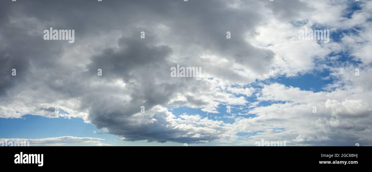 Beautiful skyline panoramic background, blue sky and clouds Stock Photo ...