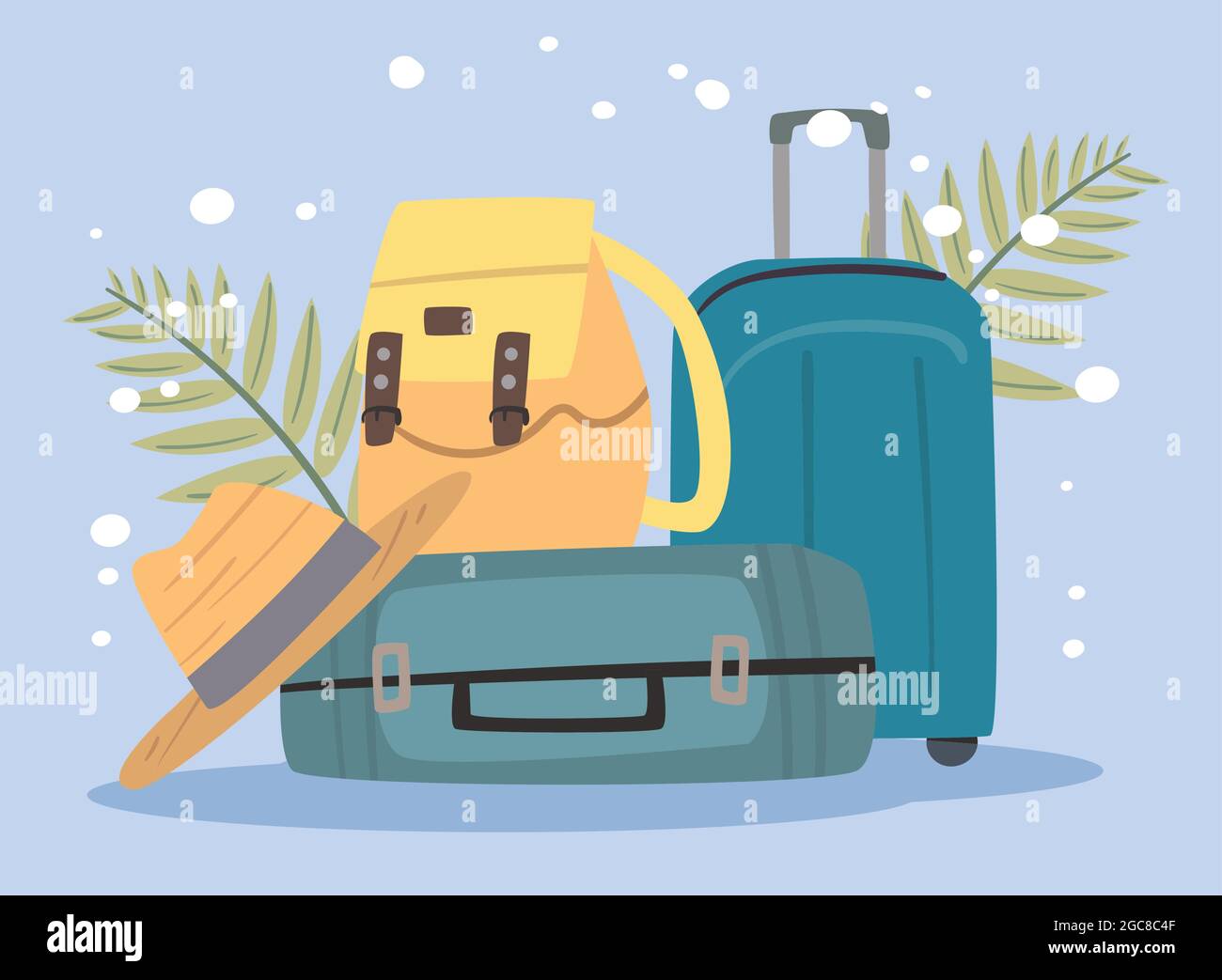 travel suitcases and hat icons Stock Vector Image & Art - Alamy