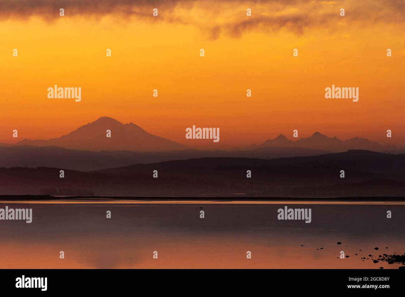 Smoky Sunrise over Bellingham Bay, Whatcom County, WA Stock Photo - Alamy