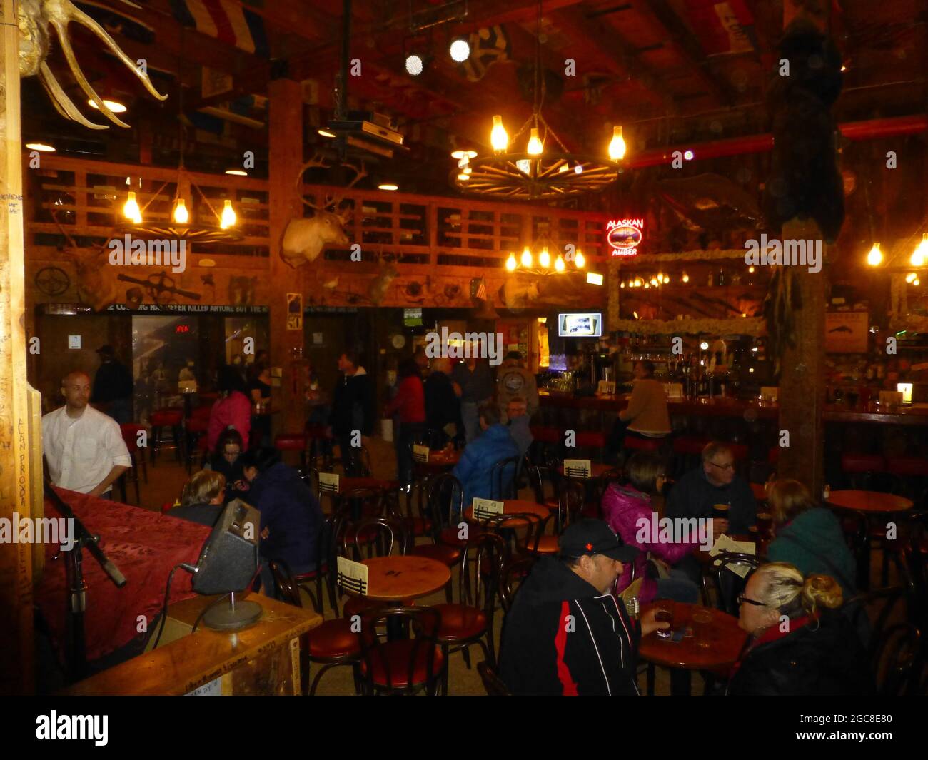 Red dog saloon Alaska Arctic bar drink drinks food animals brown bear ...