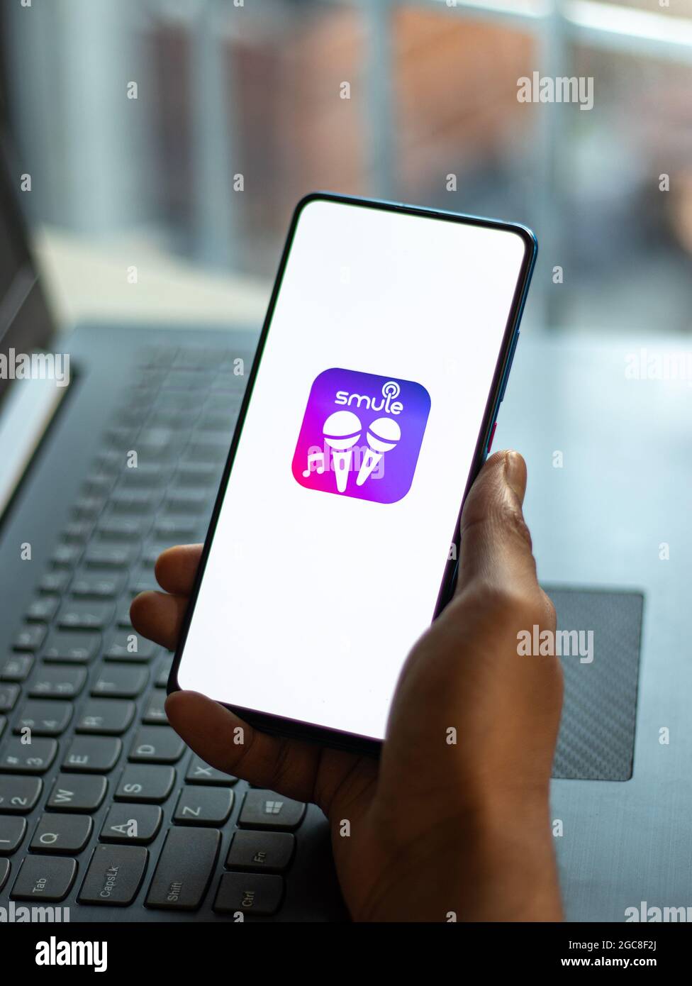 Assam, India - August 6, 2021 : Smule logo on phone screen stock image ...