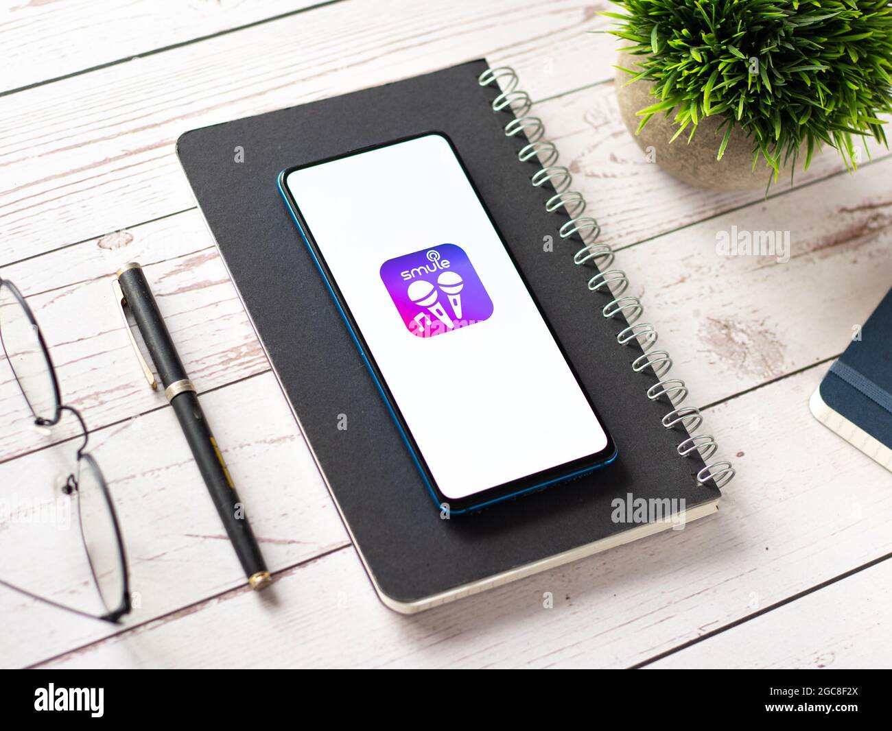 Assam, India - August 6, 2021 : Smule logo on phone screen stock image ...