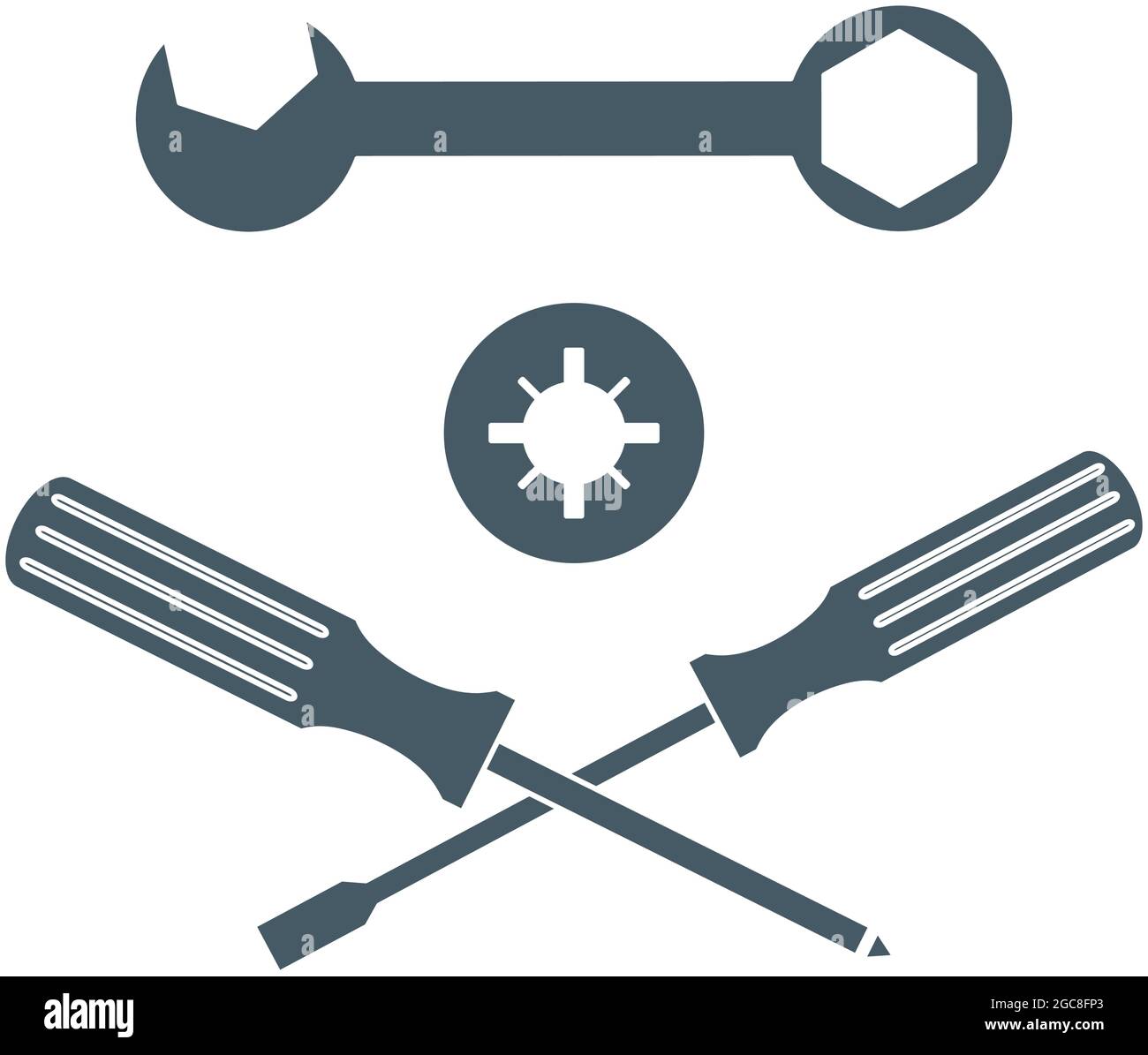 Vector illustration Repair Construction tools Screwdrivers, wrench ...