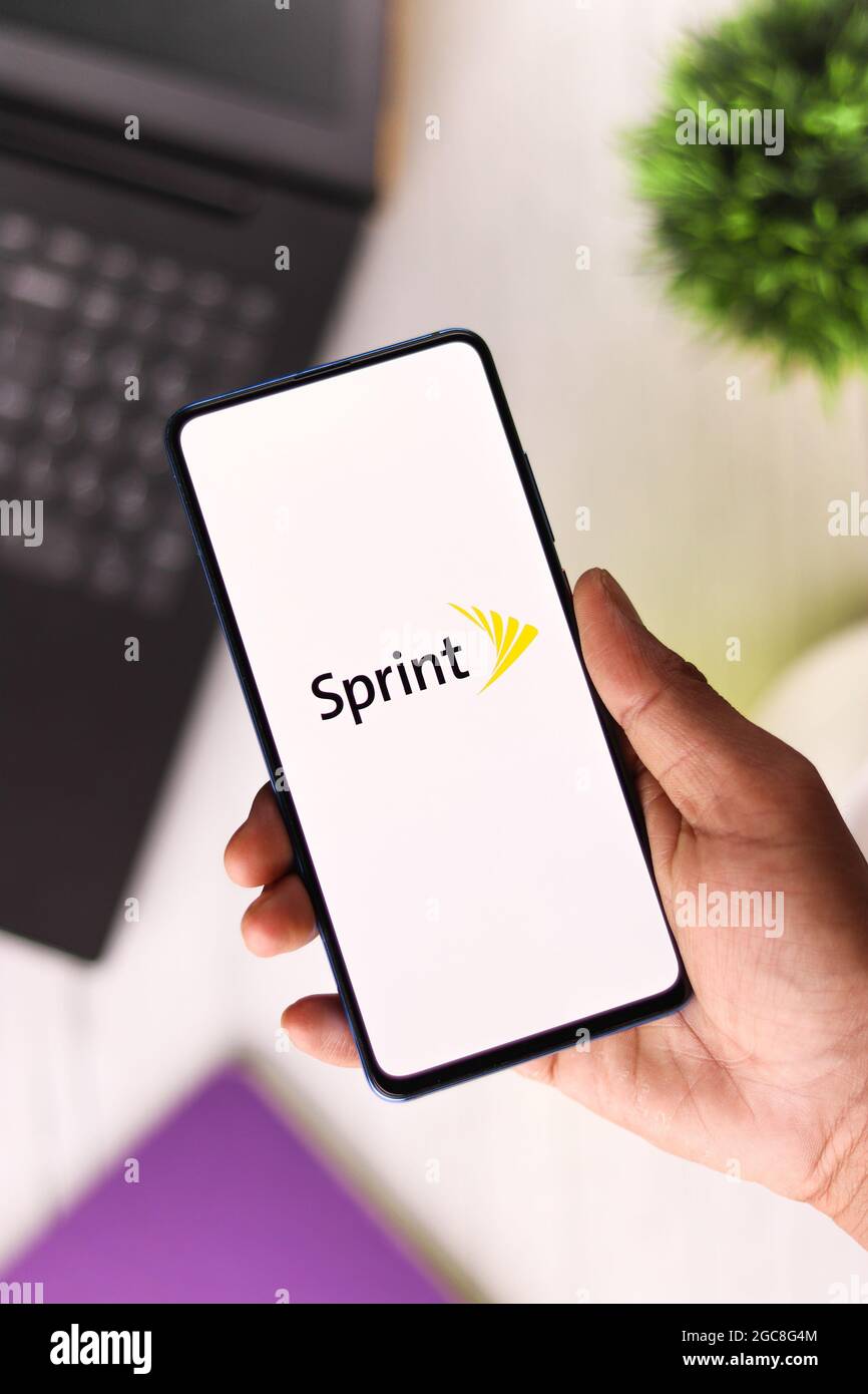 Assam, India - August 6, 2021 : Sprint Corporation logo on phone screen ...