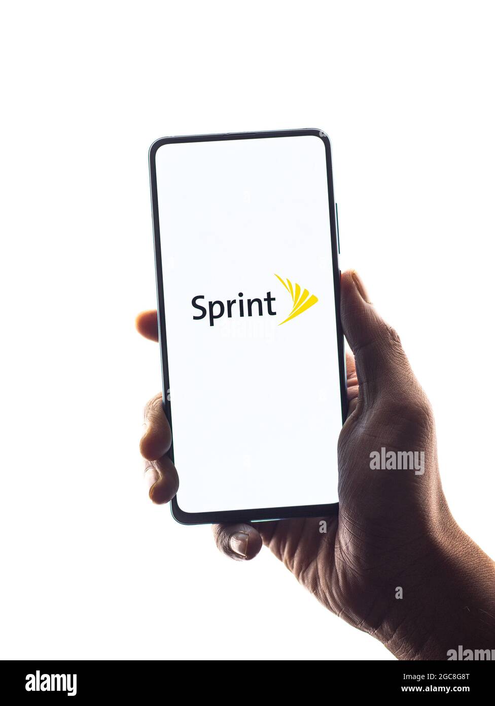 Assam, India - August 6, 2021 : Sprint Corporation logo on phone screen ...