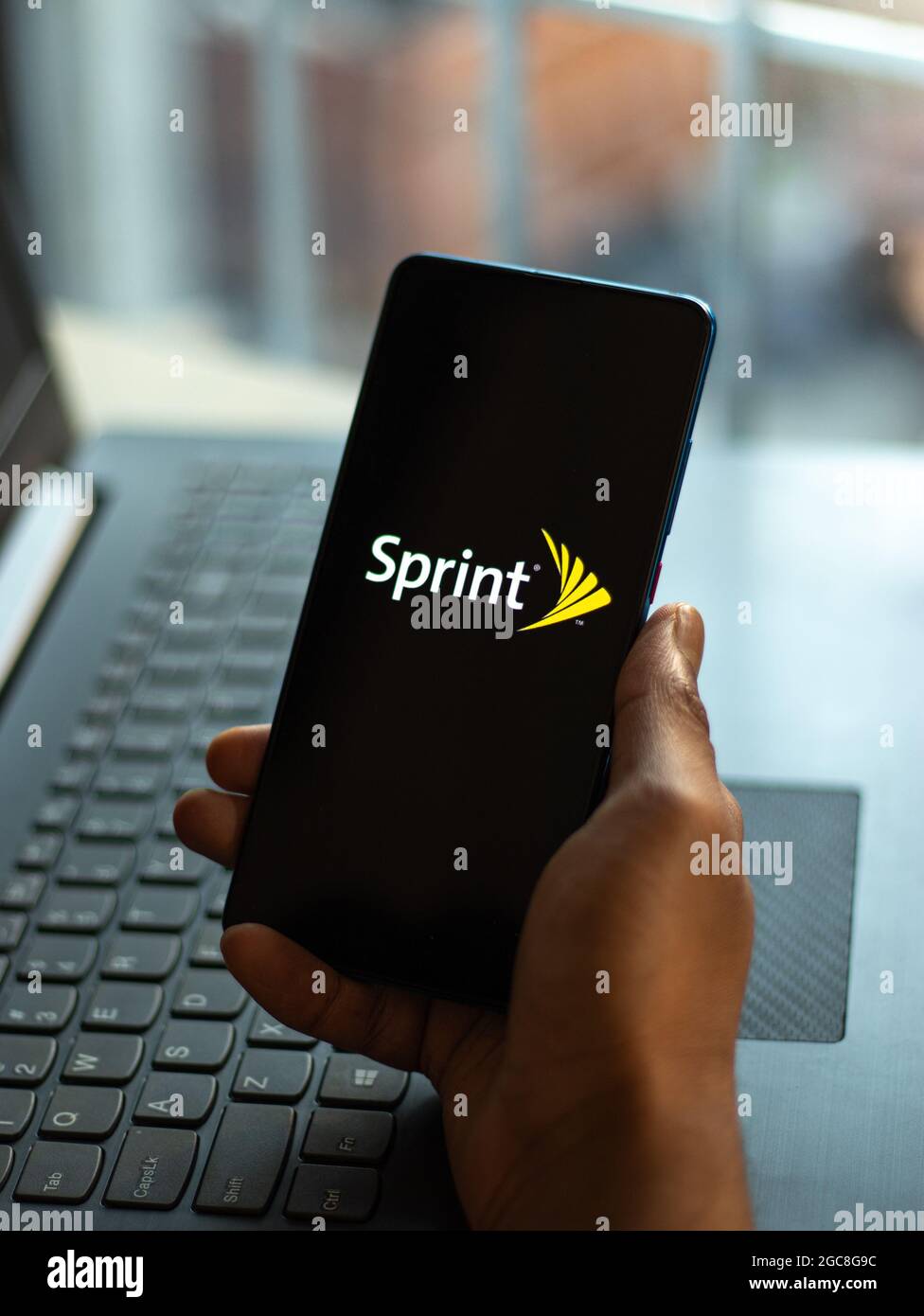Assam, India - August 6, 2021 : Sprint Corporation logo on phone screen ...