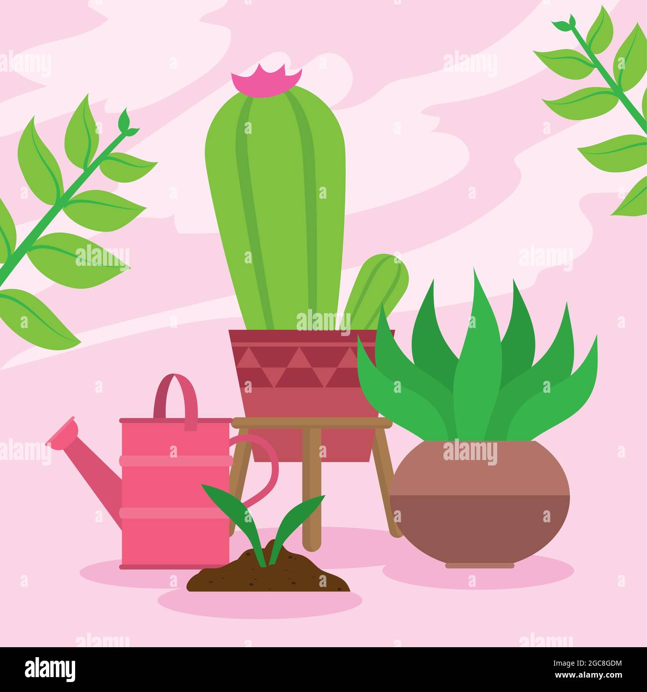 Sprinkler on farm in Stock Vector Images - Alamy