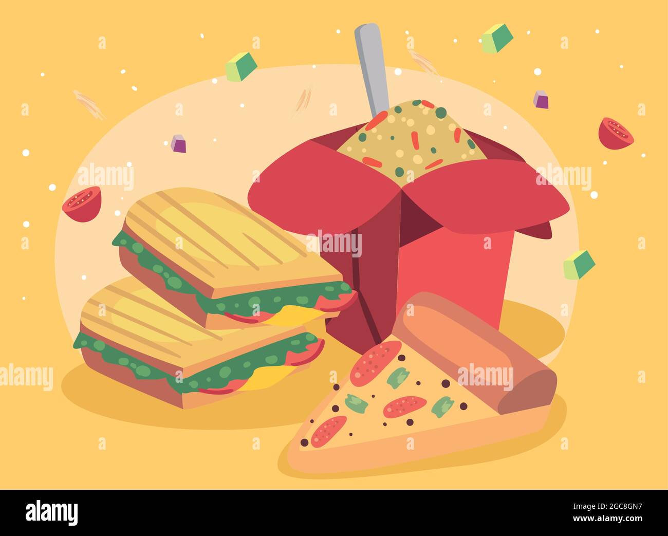 chinese and fast food icons Stock Vector Image & Art - Alamy