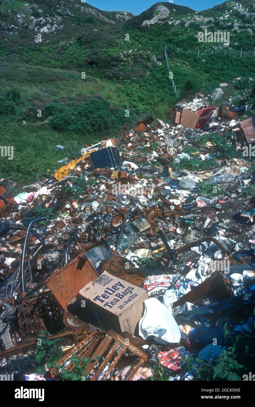 Domestic and industrial waste dumped in open countryside; North West ...