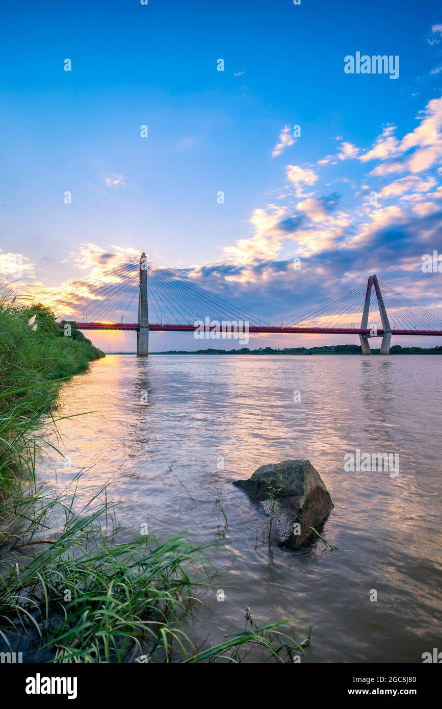 The Nhat Tan Bridge is a cable-stayed bridge crossing the Red River in ...