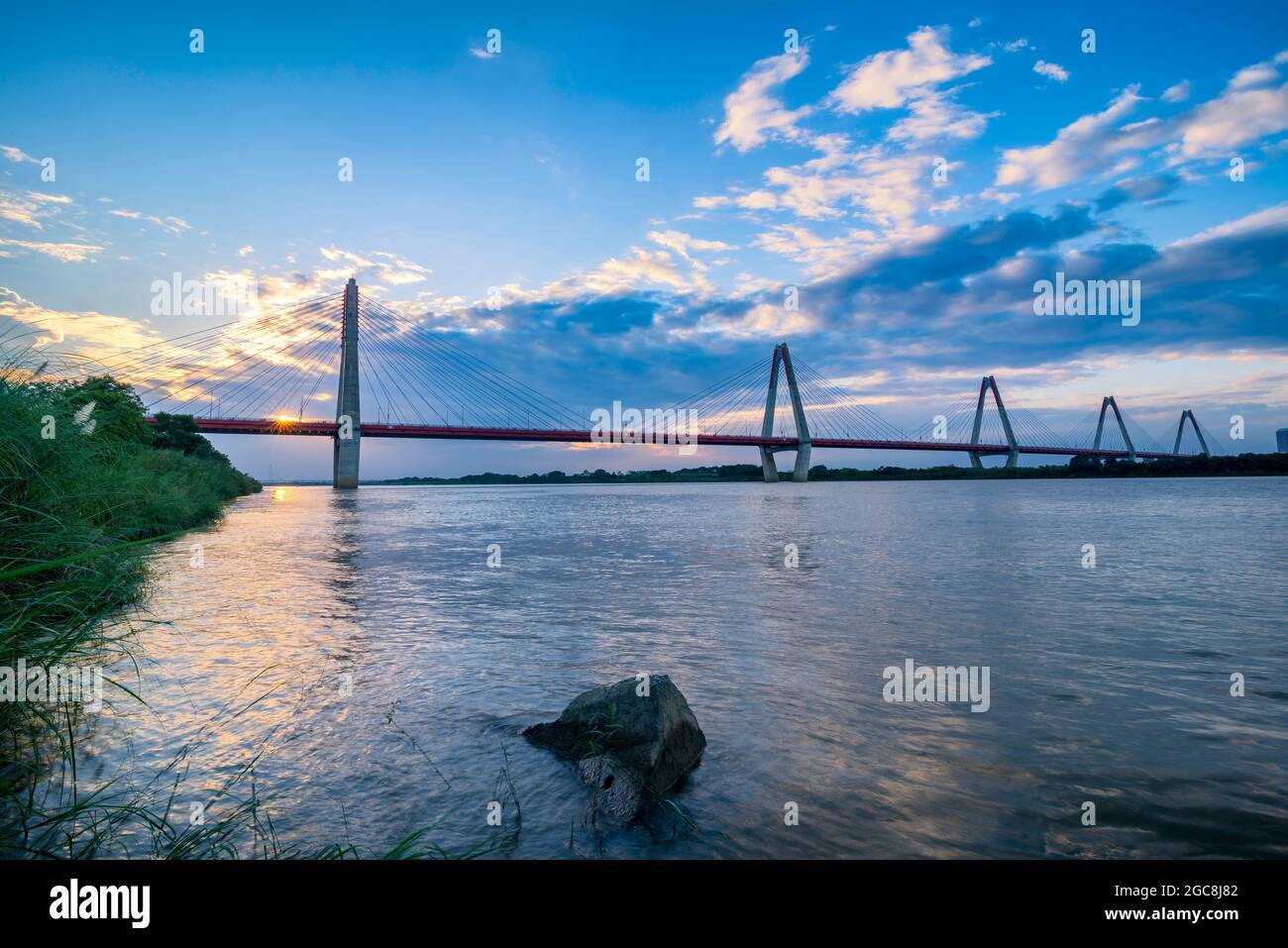 The Nhat Tan Bridge is a cable-stayed bridge crossing the Red River in ...