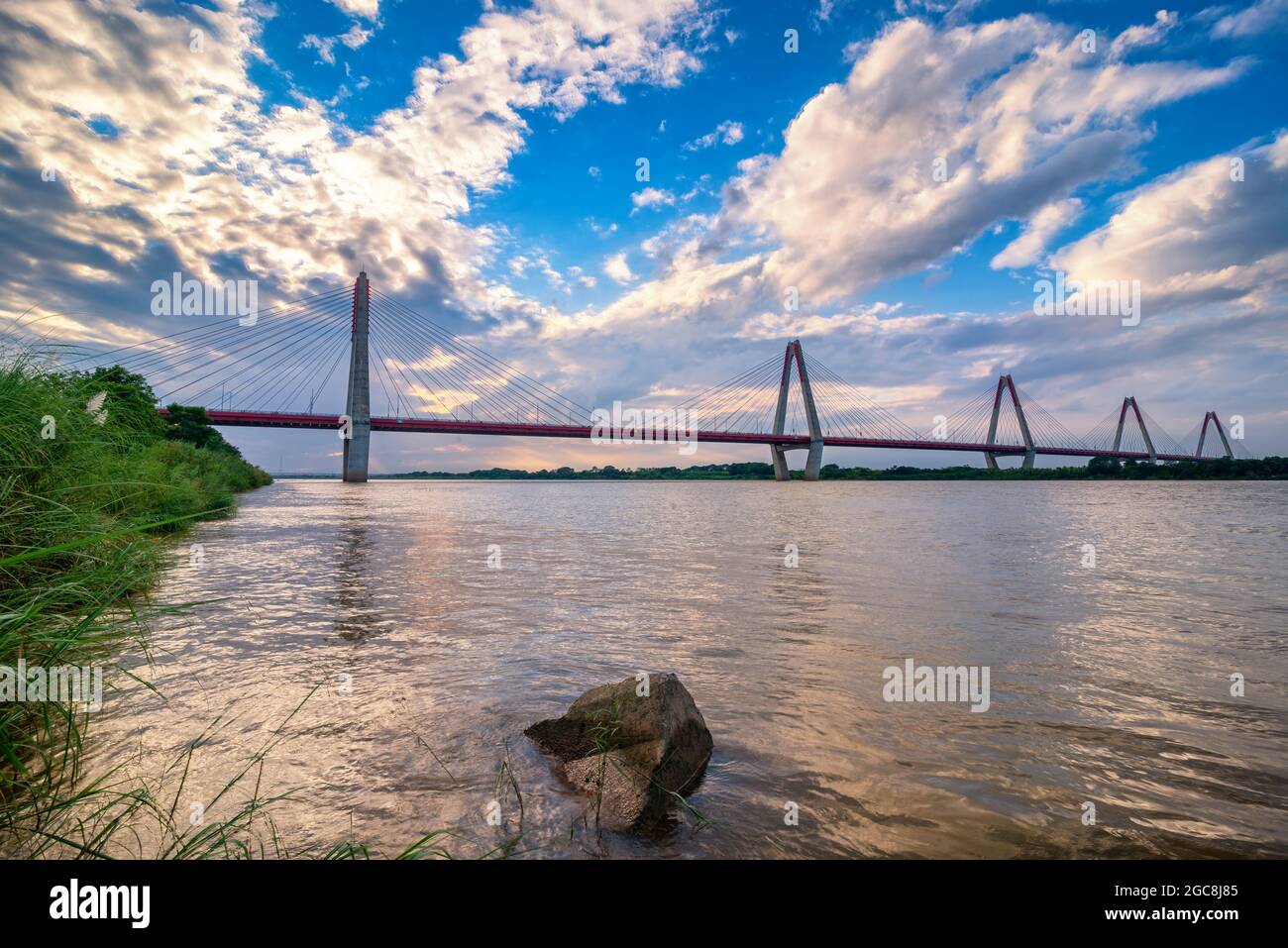 The Nhat Tan Bridge is a cable-stayed bridge crossing the Red River in ...