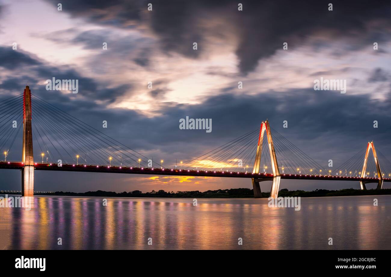 The Nhat Tan Bridge is a cable-stayed bridge crossing the Red River in ...