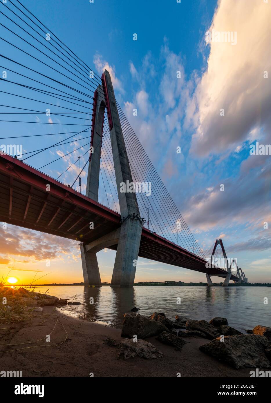 The Nhat Tan Bridge is a cable-stayed bridge crossing the Red River in ...