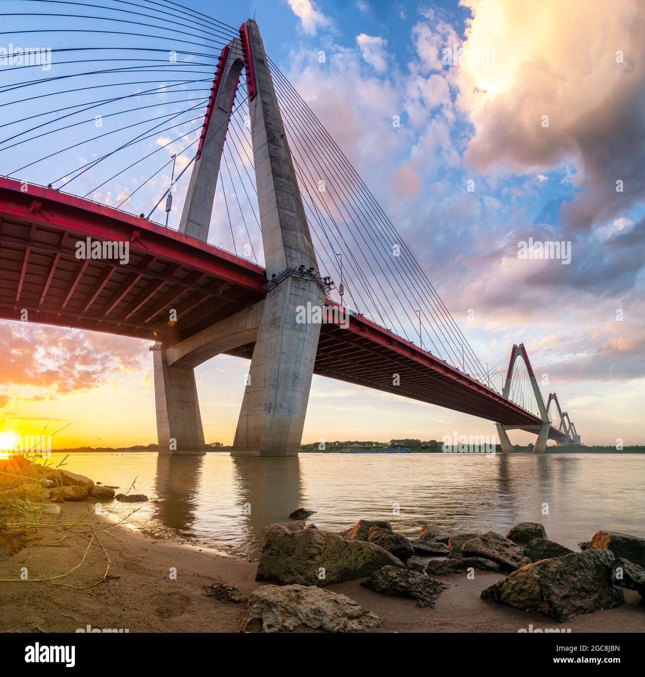 The Nhat Tan Bridge is a cable-stayed bridge crossing the Red River in ...