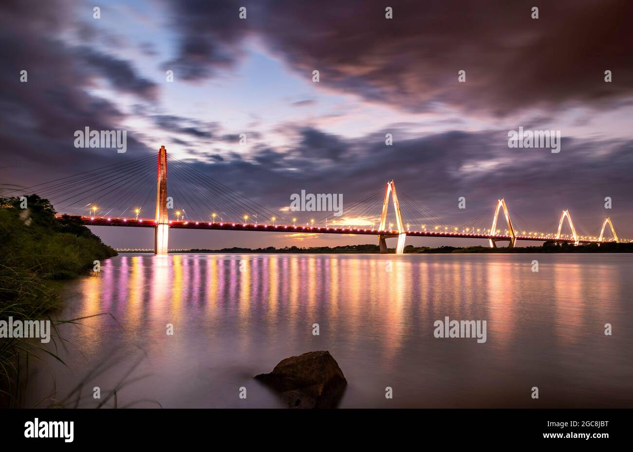 The Nhat Tan Bridge is a cable-stayed bridge crossing the Red River in ...