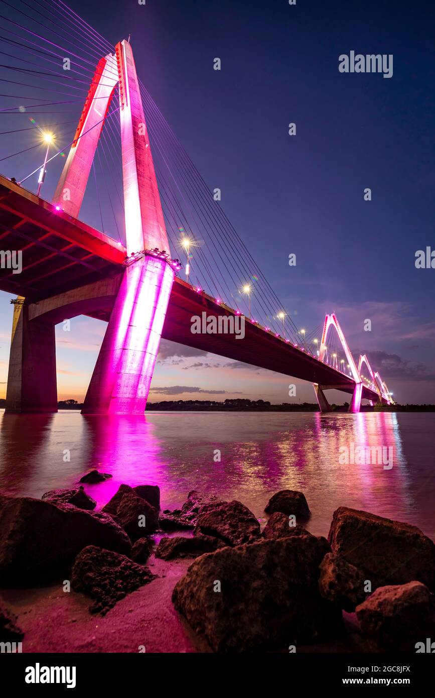 The Nhat Tan Bridge is a cable-stayed bridge crossing the Red River in ...