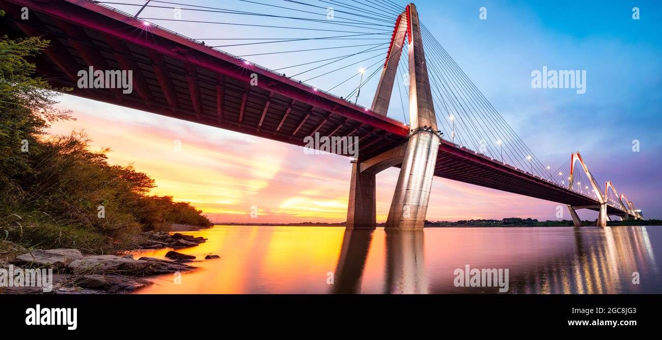 The Nhat Tan Bridge is a cable-stayed bridge crossing the Red River in ...