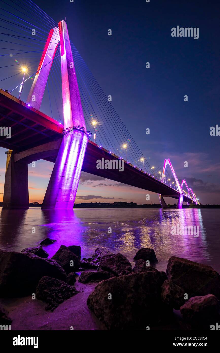 The Nhat Tan Bridge is a cable-stayed bridge crossing the Red River in ...