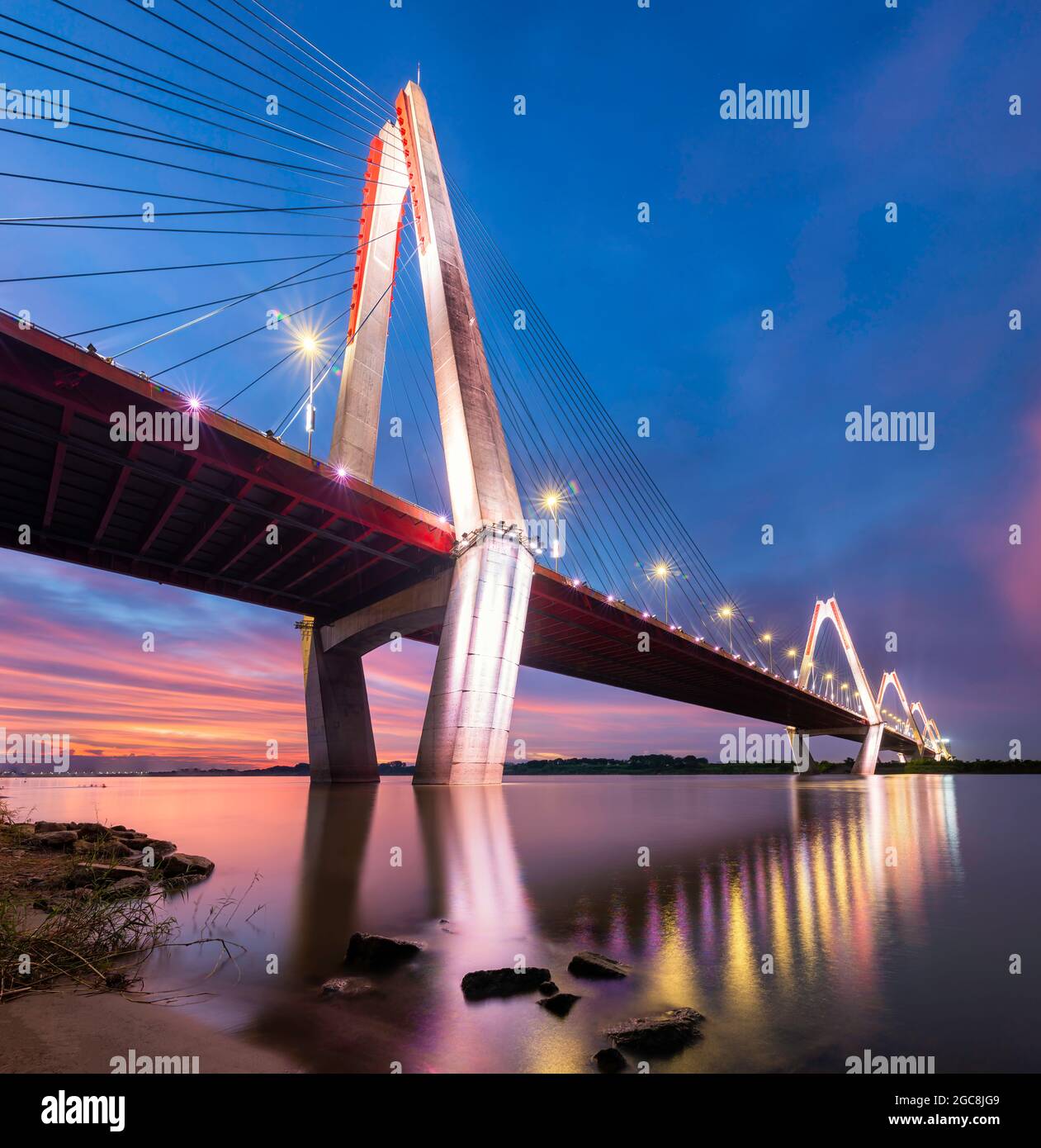 The Nhat Tan Bridge is a cable-stayed bridge crossing the Red River in ...