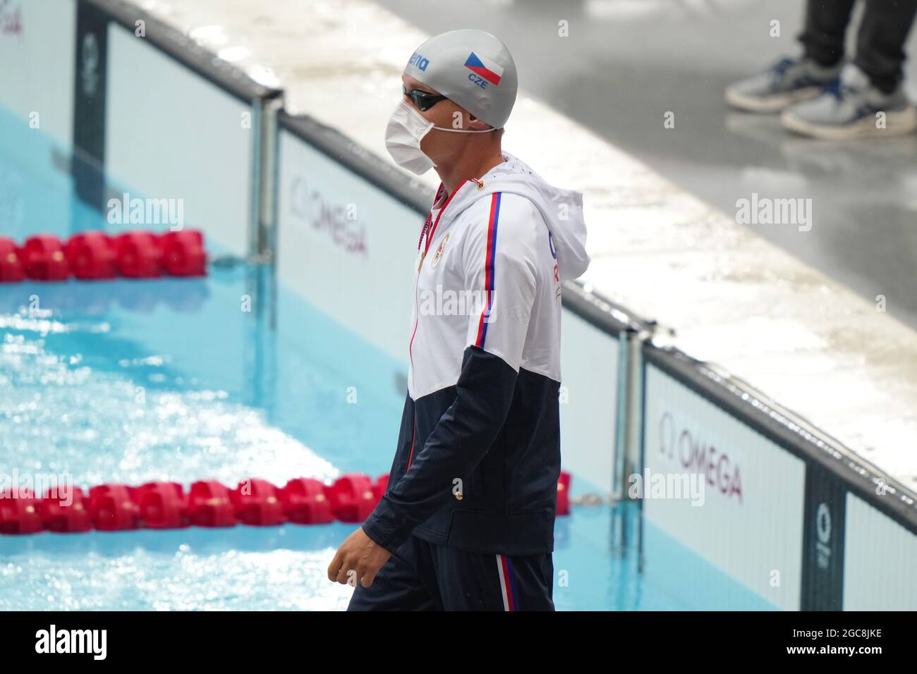 Czech athlete Martin Vlach attends swimming portion of the men's modern ...