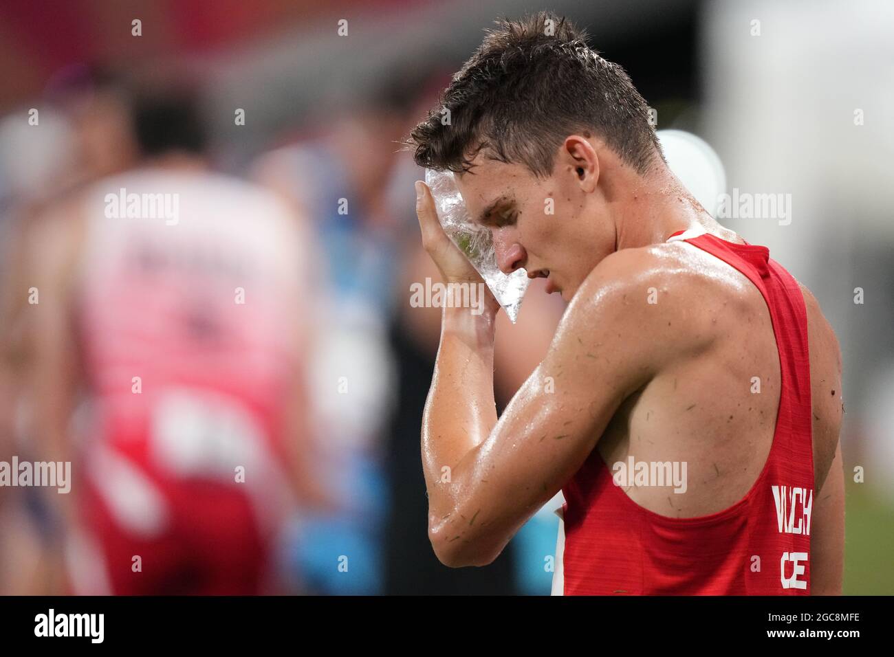 Czech athlete Martin Vlach attends laser run shooting portion of the ...
