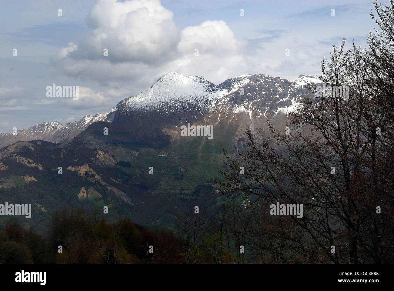 Slovenia, landscape of mount Krn from the Italian trenches on mount ...