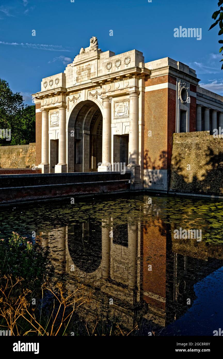 The Menin Gate Memorial to the Missing, at Ypres, Belgium. Town gate ...