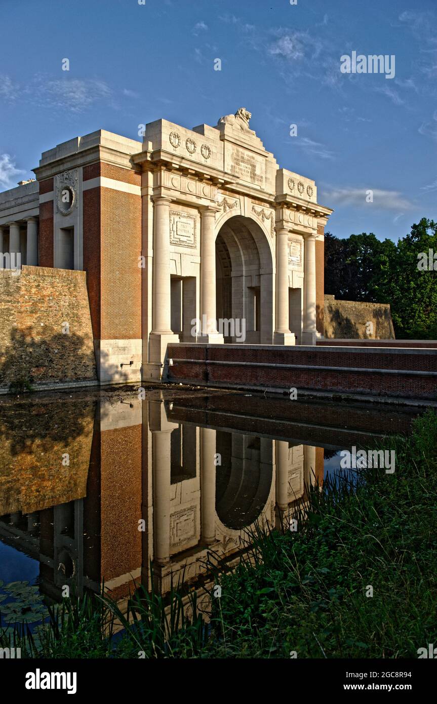 The Menin Gate Memorial to the Missing, at Ypres, Belgium. Town gate ...