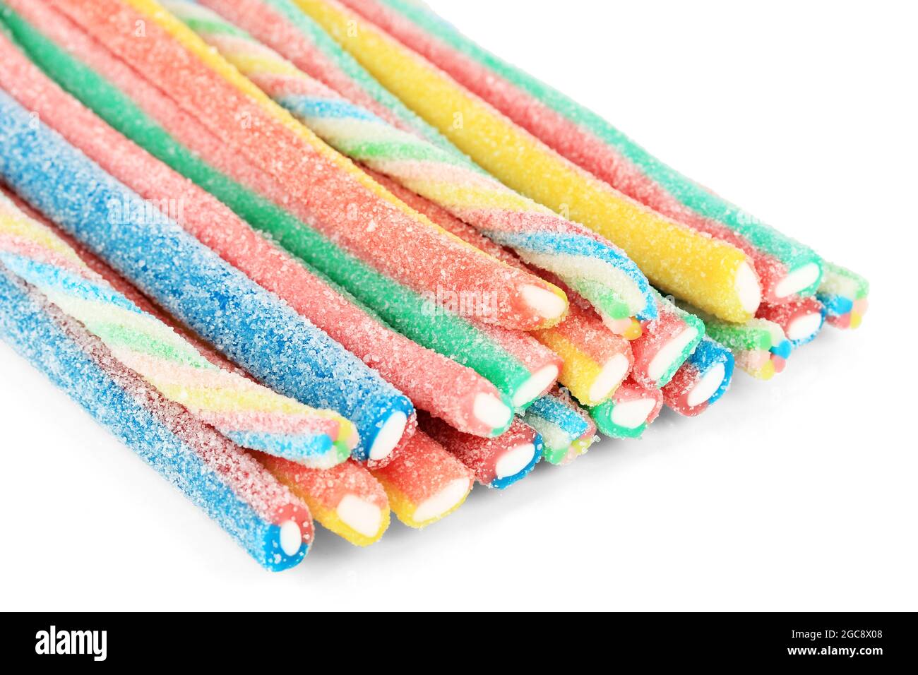 Sweet jelly candies isolated on white Stock Photo - Alamy