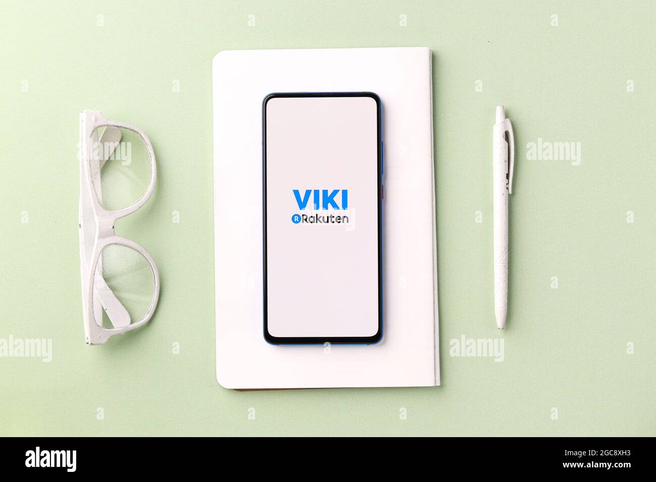 Assam, India - August 6, 2021 : Rakuten Viki logo on phone screen stock ...