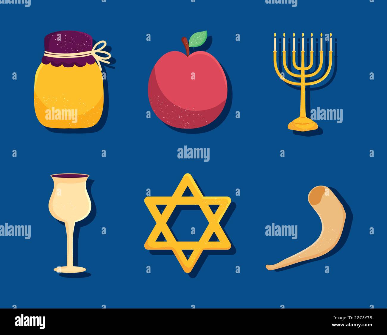 Yom Kippur Symbols Icon Set Stock Vector Image And Art Alamy