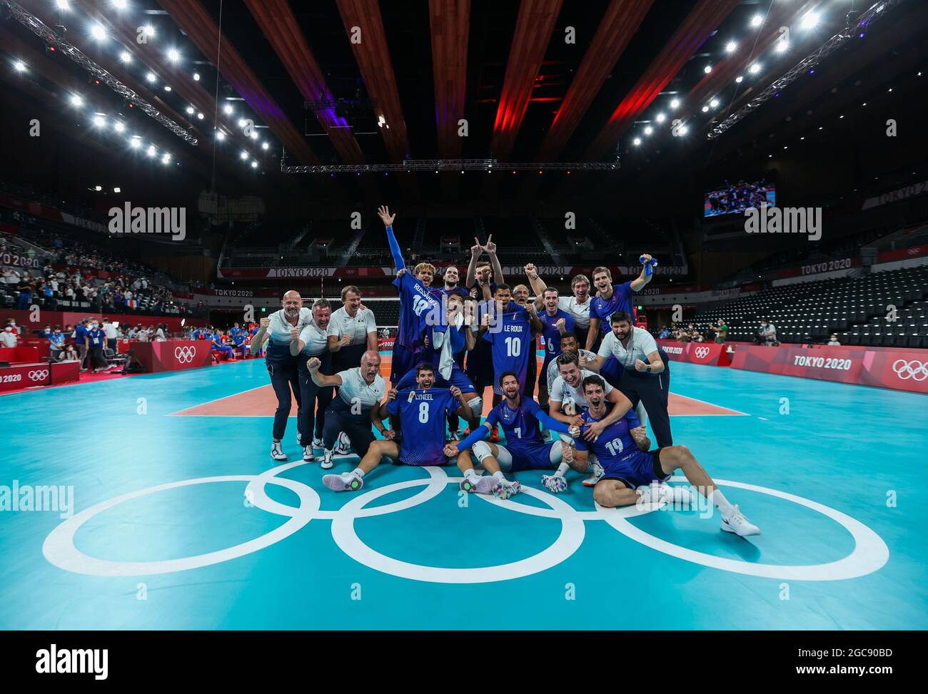 Tokyo, Japan. 7th Aug, 2021. Team France celebrate after winning the ...