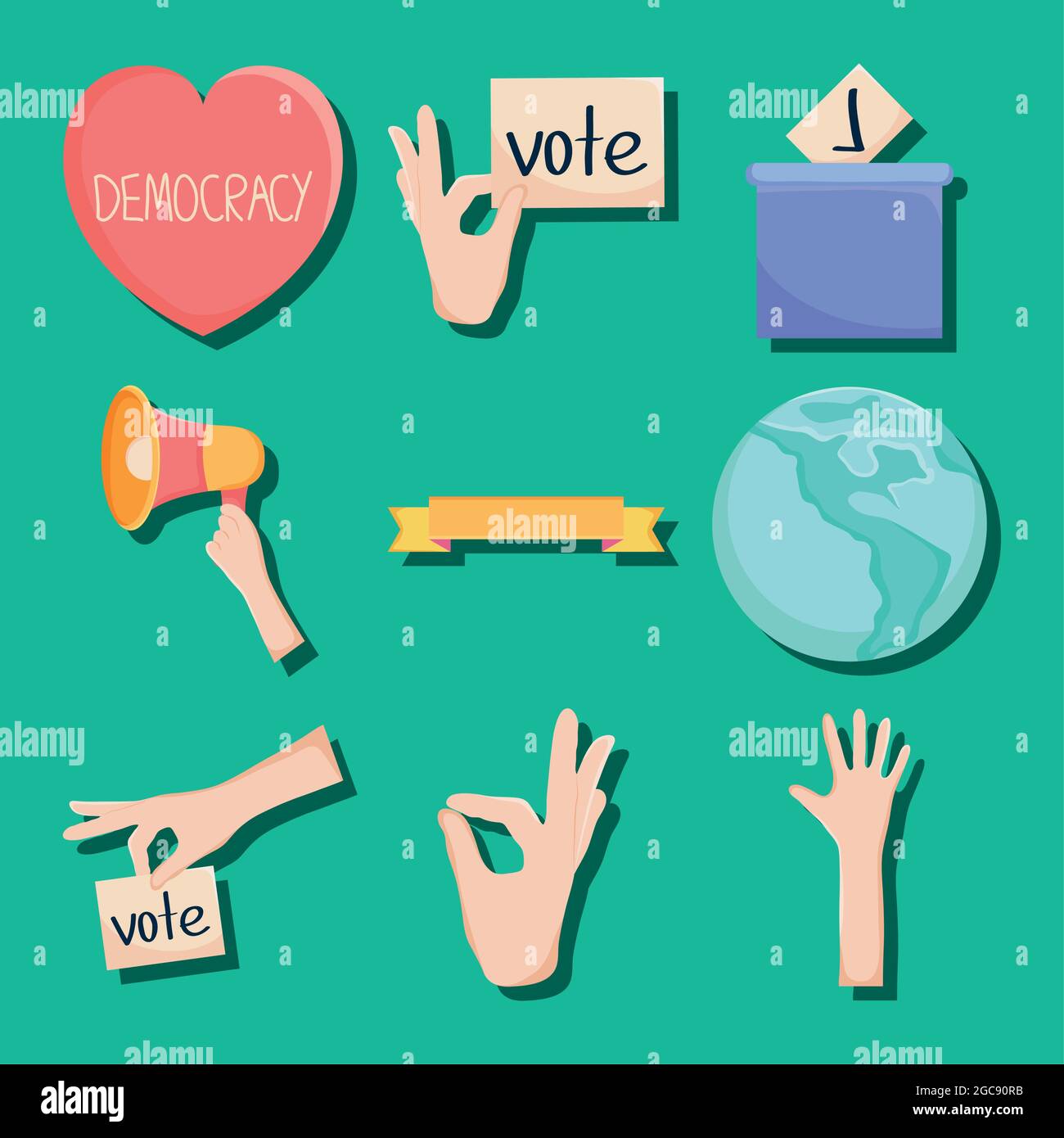 hands and vote signs set Stock Vector Image & Art - Alamy