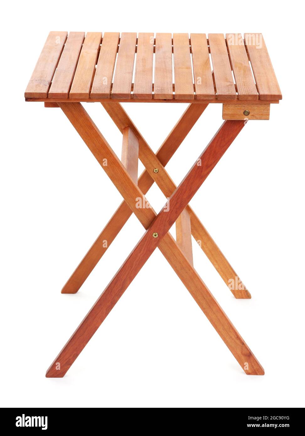 Wooden table isolated on white Stock Photo - Alamy
