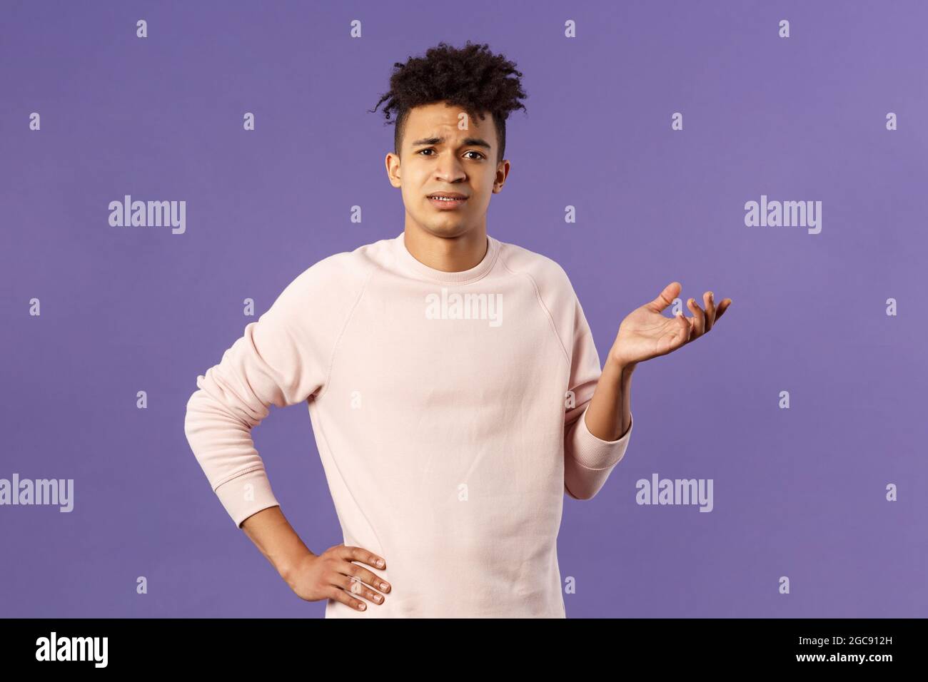 So what, why asking. Portrait of unbothered and careless, ignorant ...