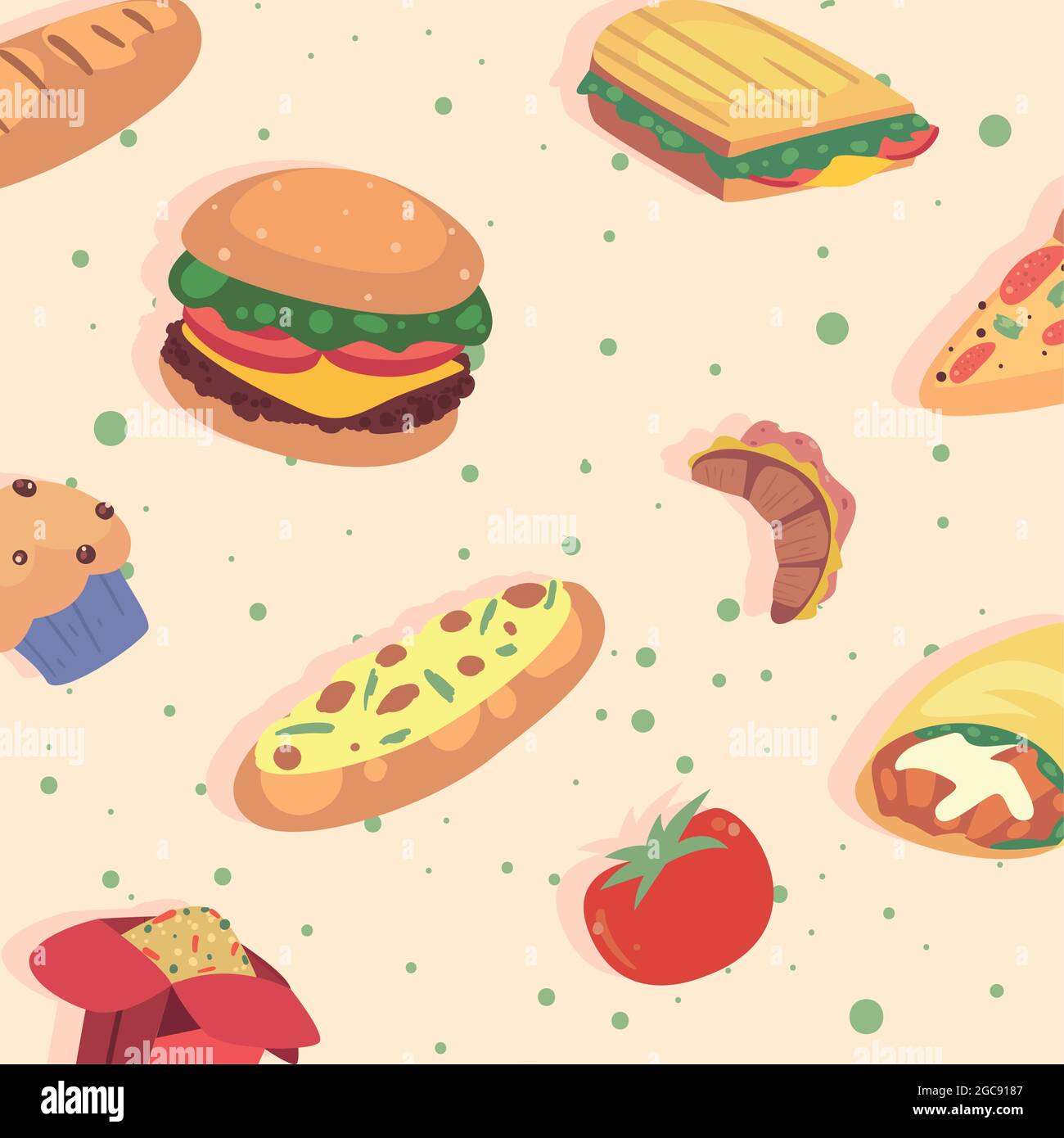 home food pattern background icons Stock Vector Image & Art - Alamy