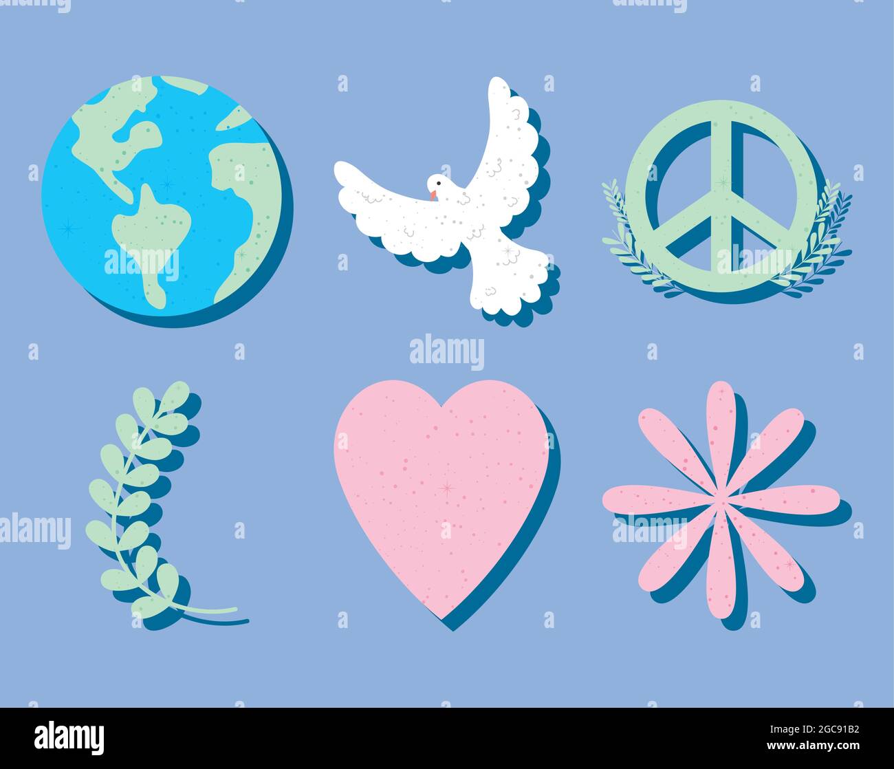 earth and peace icon set Stock Vector Image & Art - Alamy
