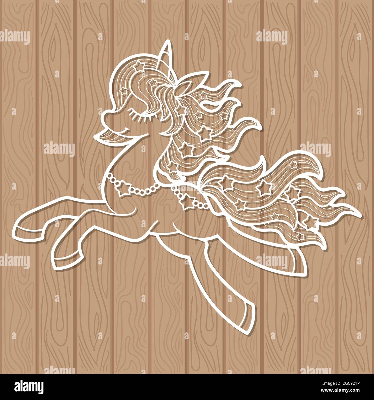 Magic unicorn. Laser cutting template. Vector Stock Vector Image & Art ...