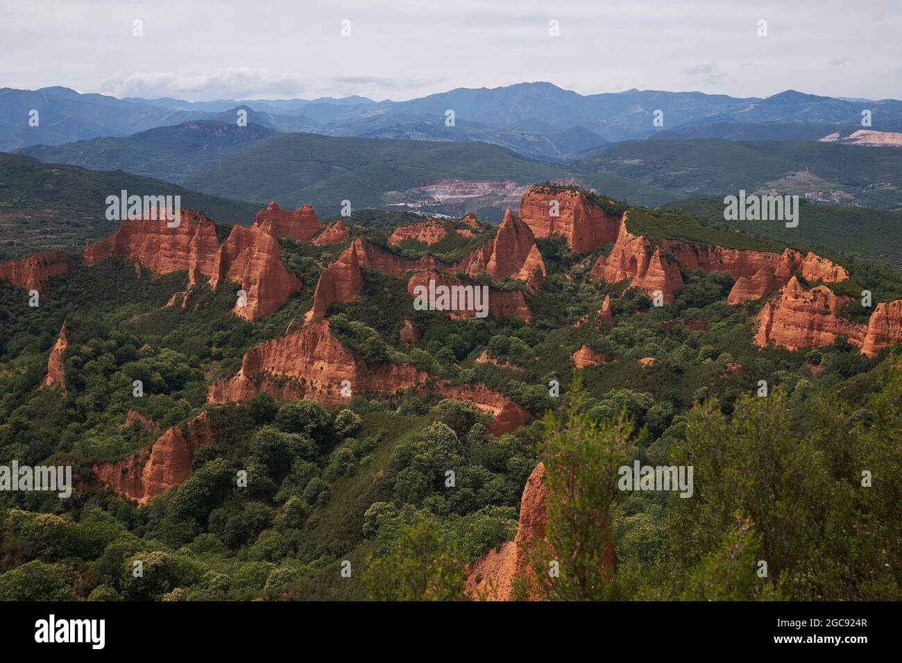 Aerial Panoramic View - Spetacular Landscape of Las Medulas - Unesco ...