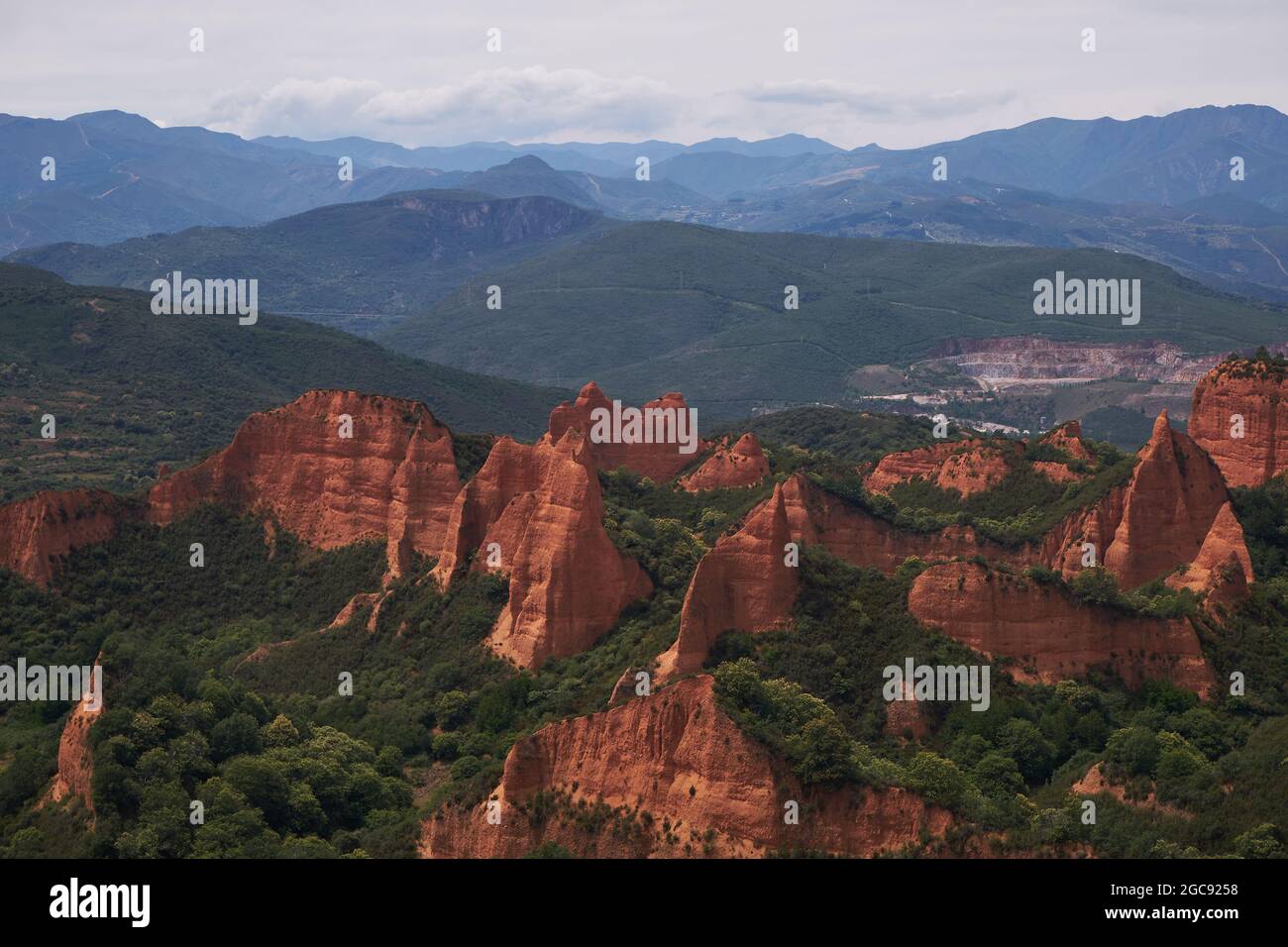 Aerial Panoramic View - Spetacular Landscape of Las Medulas - Unesco ...