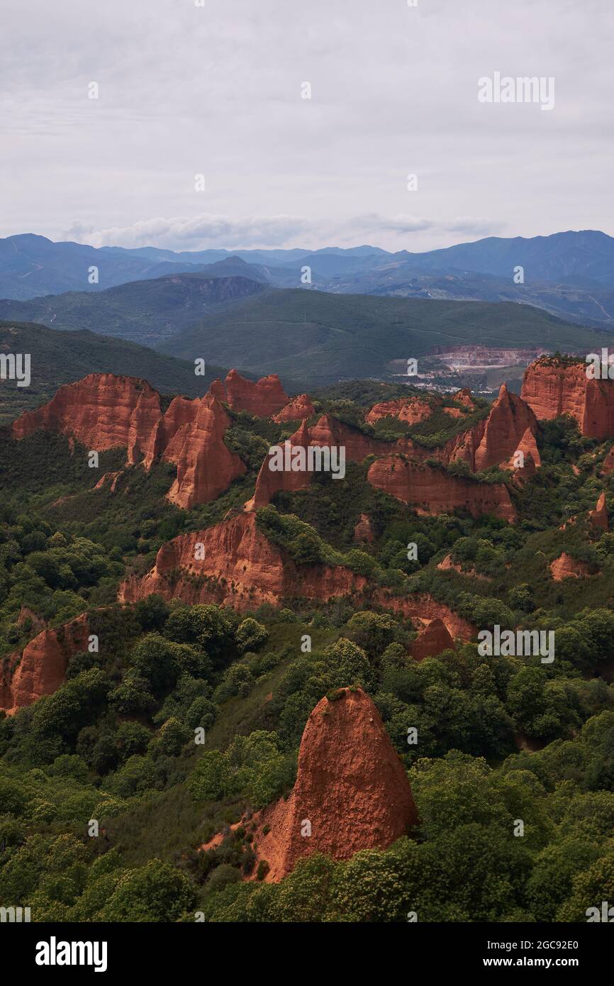 Aerial Panoramic View - Spetacular Landscape of Las Medulas - Unesco ...