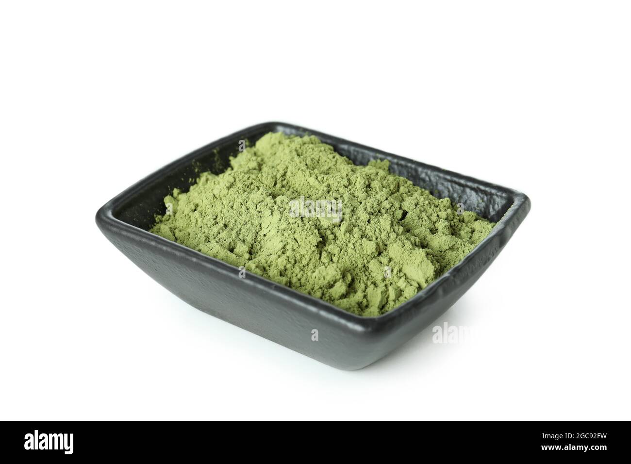 Matcha green powder isolated on white background Stock Photo - Alamy