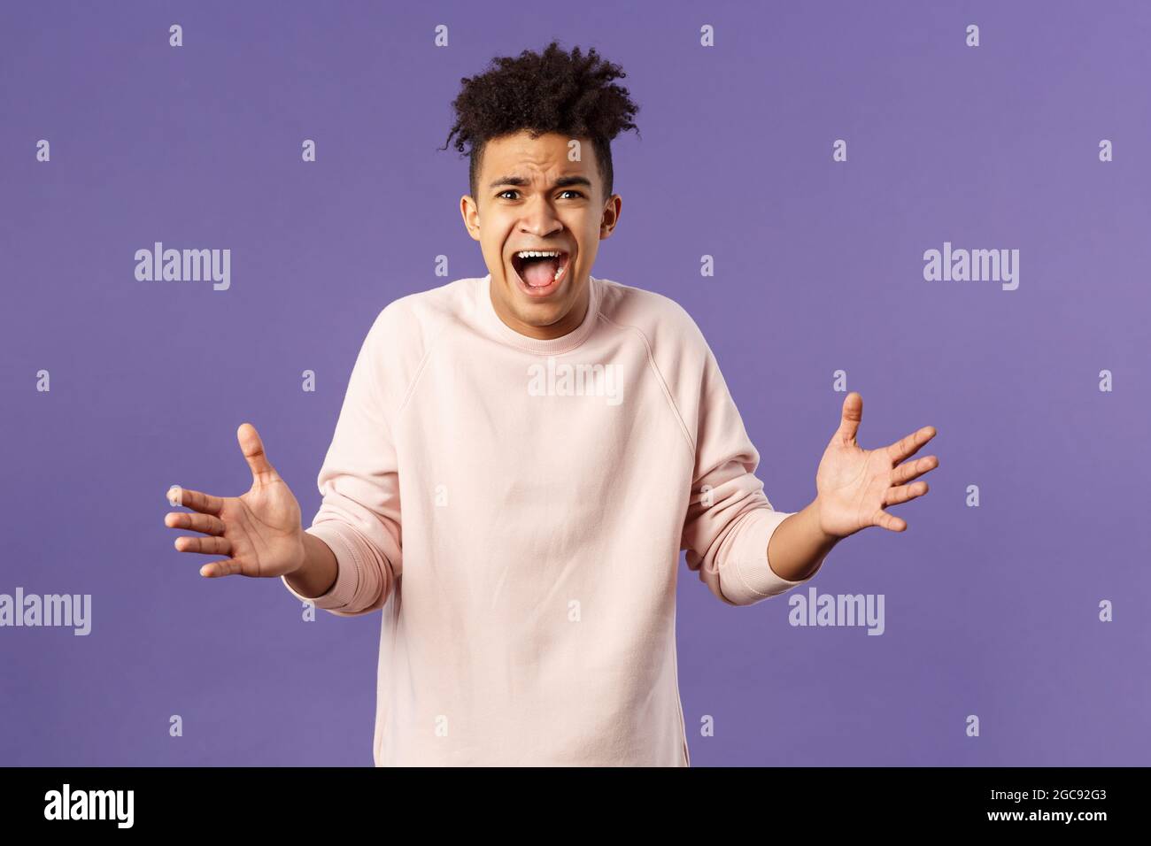Portrait of concerned, upset and frustrated young man cant believe he ...