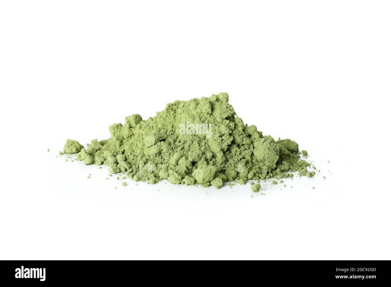 Matcha green powder isolated on white background Stock Photo - Alamy