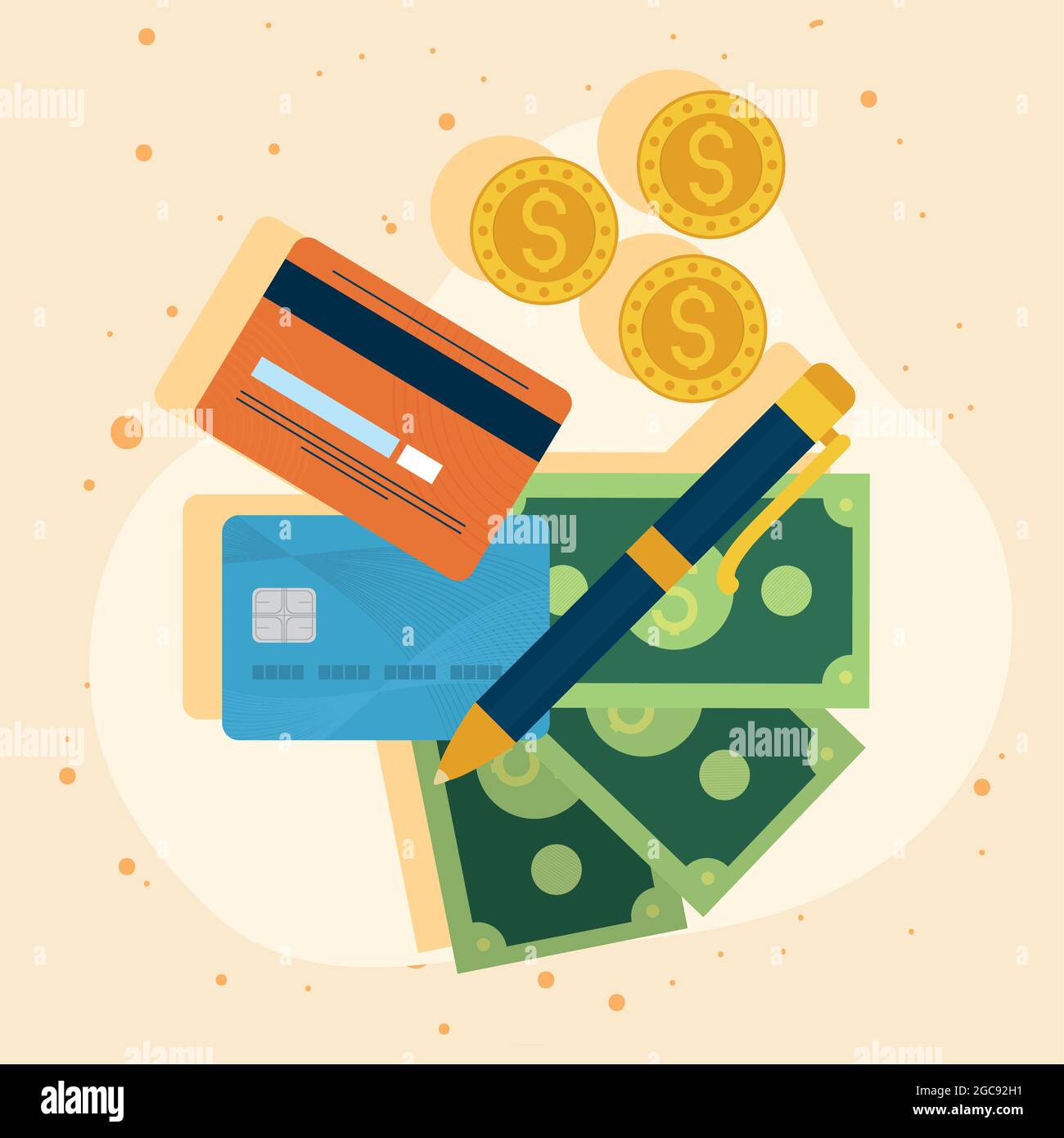 Dollars money pen Stock Vector Images - Alamy