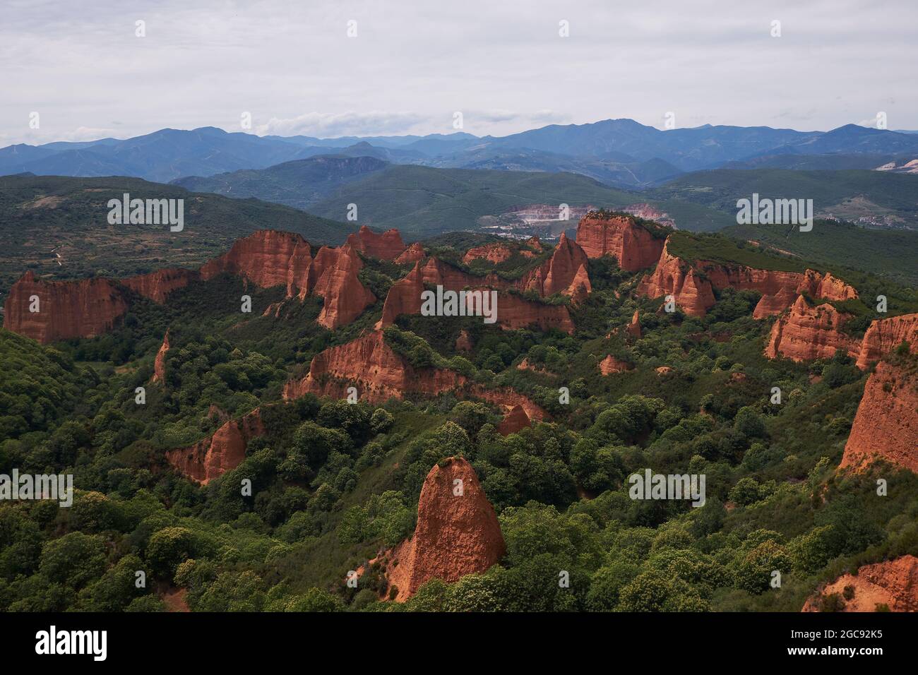 Aerial Panoramic View - Spetacular Landscape of Las Medulas - Unesco ...